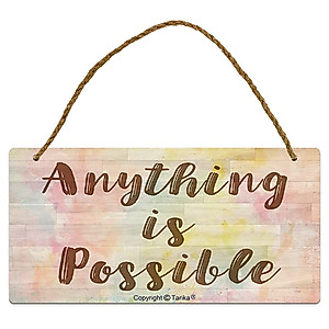 Anything is Possible 20X30 cm Metal Retro Look Decoration Plaque Sign for Home Kitchen Bathroom Farm Garden Garage Inspirational Quotes Wall Decor