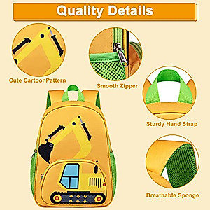 LOIDOU Toddler Backpack Boys 15 Inch Kids Preschool Kindergarten School Backpack Book Bag for Daycare Nursery Travel with Chest Strap，Fits 3 to 8 years old