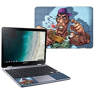 MightySkins Skin Compatible with Samsung Chromebook Plus LTE (2018) - Crook Gangster | Protective, Durable, and Unique Vinyl wrap Cover | Easy to Apply, Remove, and Change Styles | Made in The USA