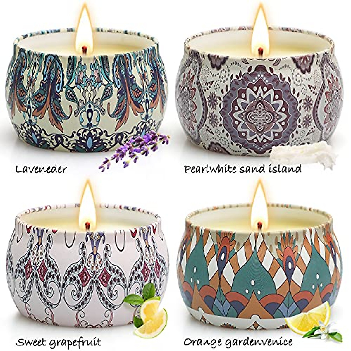 Candles Gifts for Women,4 Pack Scented Candles Clearance,120H Burning Aromatherapy Candles for Home Scented,Birthday Gifts for Women Soy Candles Gift Set for Christmas, Thanksgiving,ect
