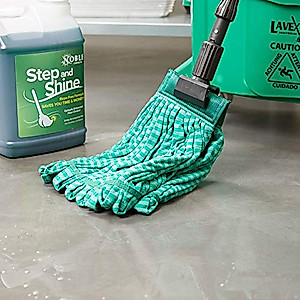 Rubbermaid Commercial Products Microfiber Tube Mop Head Replacement, Medium, 5-Inch Headband, Green, Heavy Duty Industrial Wet Mop For Floor Cleaning Office/School/Stadium/Lobby/Restaurant