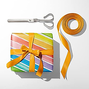 Gift Wrapping Paper Roll(Mini Roll/3Roll),3 Different Design Ink Rainbow Balloon Dot Star Stripe Design Gift Wrap for Kids, Boys, Girls, Adults -17 inch X 120 inch Per roll