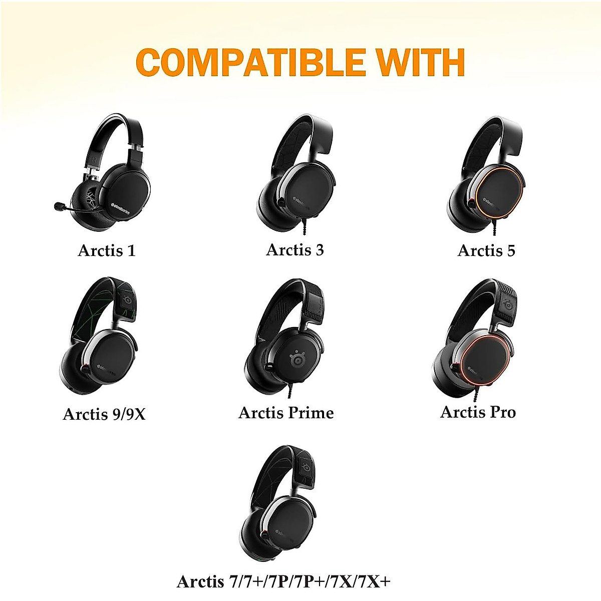Arctis 7/5/3/1 Earpads Cooling Gel Arctis 9X/Pro Ear Cushions Upgrade Ear Pads Parts Replacement for SteelSeries Arctis 1/3/5/7/7+/7P/7P+/7X/7X+/9/9X/Pro/Prime Headsets