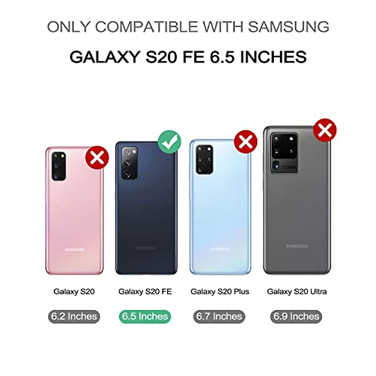 Dexnor for Samsung Galaxy S20 FE Case, [Built in Screen Protector and Kickstand] Heavy Duty Military Grade Protection Shockproof Protective Cover for Samsung Galaxy S20 FE 5G, 6.5 inch Black