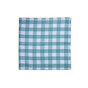 Gratico Dish Cloth Set of 8 Aqua White Waffle Buffalo Checks 12X12 Inches Premium Soft Cotton Highly Absorbent Kitchen Towels Quick Drying Dish Towels with Hanging Loop Kitchen Tea Towels
