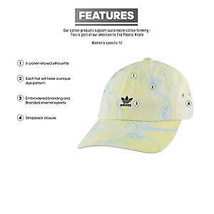 adidas Originals Women's Mini Logo Relaxed Adjustable Cap, Ambient Sky Blue/Pulse Yellow/Black, One Size