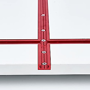 T Track 48" with Wood Screws-Double Cut Profile Universal T-Track with Predrilled Mounting Holes-T Track Woodworking-Fine Sandblast Anodized-Red Color-4PK