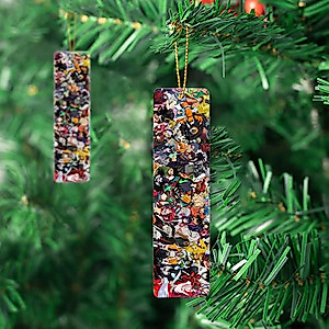 Bookmarks Metal Ruler Bookography Collage Measure Tassels Bookworm for Reading Markers Bookmark Christmas Ornament Book Gift Bibliophile