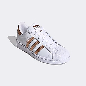 adidas Originals womens Superstar Sneaker, White/Copper Metallic/Black, 7 US