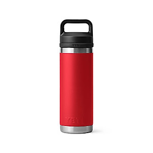 YETI Rambler 18 oz Bottle, Vacuum Insulated, Stainless Steel with Chug Cap, Rescue Red
