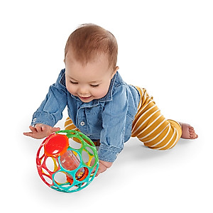 Bright Starts Oball Rollin' Rainstick Rattle Easy-Grasp Toy, Ages 3 Months +
