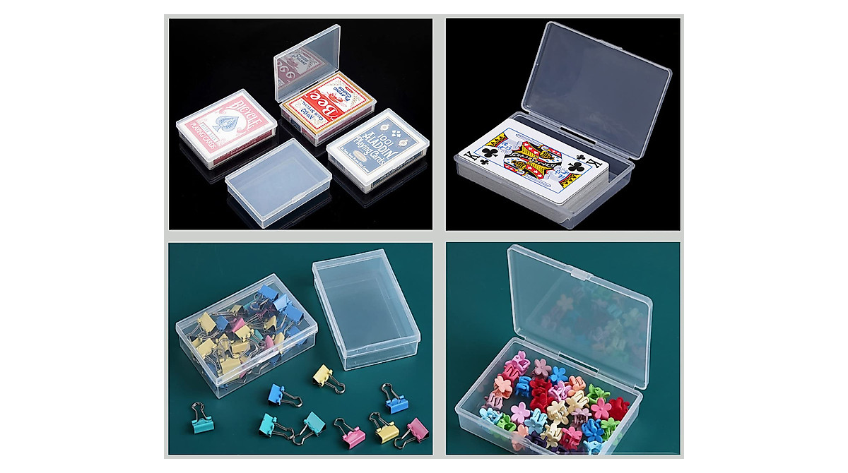 10Pcs Clear Plastic Card Boxes - Durable & Portable Storage