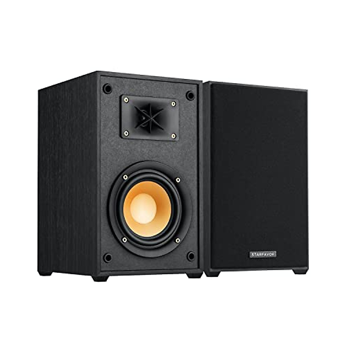 Starfavor 5.25” Passive Bookshelf Speakers Pair, 2-Way Home Stereo Speakers 50 watts RMS, 100 watts Peak Power, 5 inch Wired Audio Speakers for Home Theater -P5