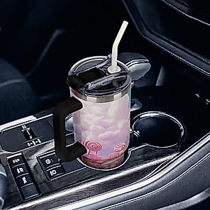 STVNKML 40 Oz Tumbler with Handle Candy Land Stainless Steel Coffee Mug Reusable Travel Mug Leak-proof Insulated Car Cup Large Capacity Tumbler for Travel, Outdoor, Home Use (Black)