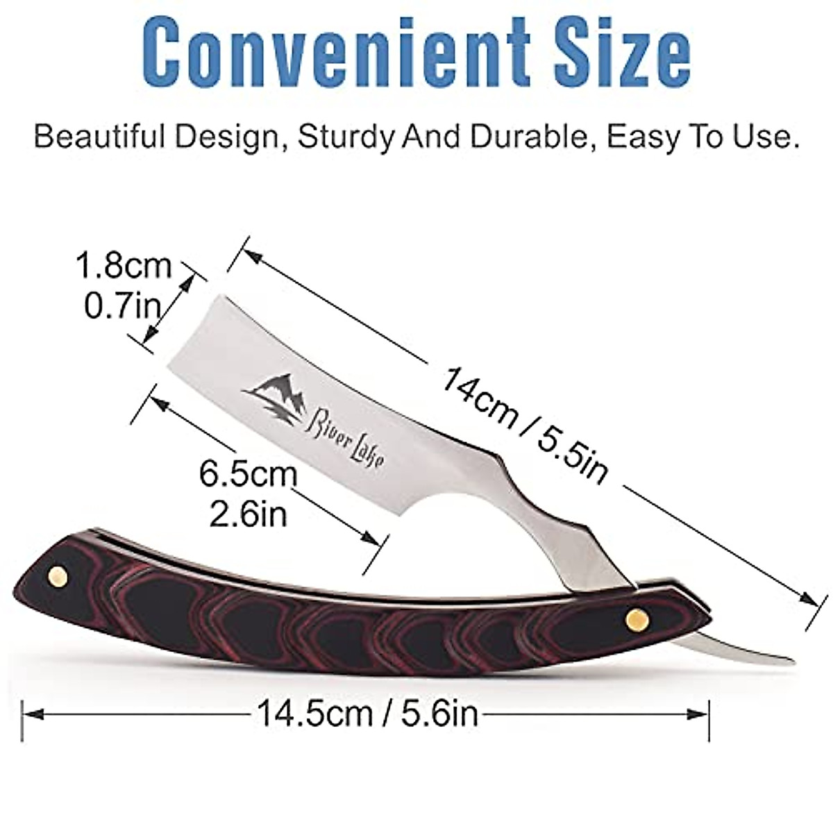 Professional Men's Straight Razor Barber Straight Edge Folding Razor (Red Handle Razor)