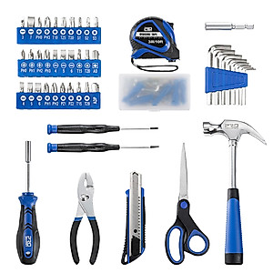 Prostormer 93-Piece Portable Tool Kit, Basic Household Repair Tool Set with Toolbox Storage Case, Small Starter Tool Box Kit for Homeowners and College Students