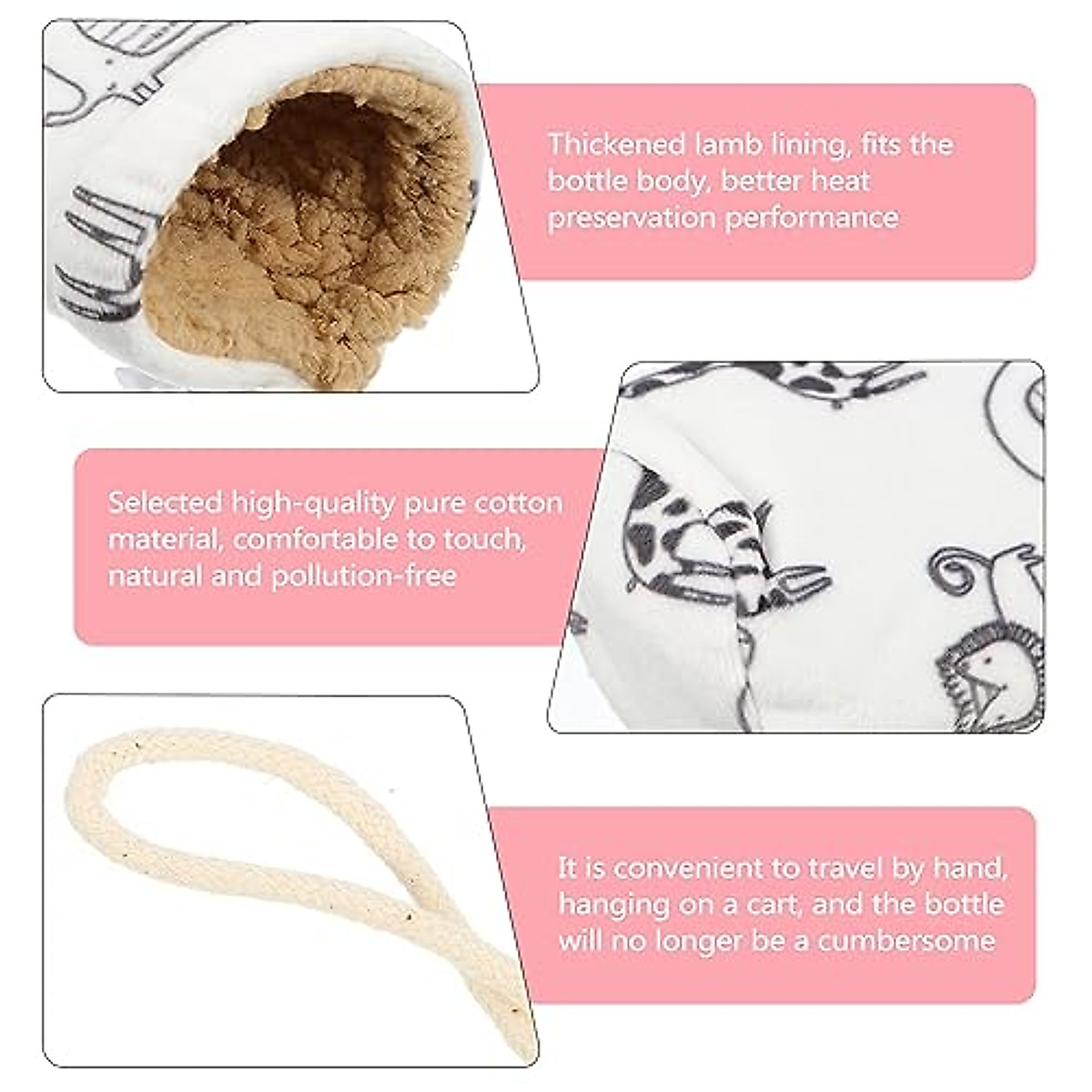 Milisten 10 oz Baby Bottle Bag Thermal Bottle Sleeve Baby Nursing Bottle Insulator Sleeve Anti-drop Sleeve Bottle Pouch Baby Bottle Sleeve