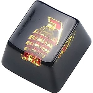 Pearlead Creative Resin R4 Keycap Replacement Gaming Keyboard Keycap for MX Switch Mechanical Keyboards DIY Decoration (Grenade)
