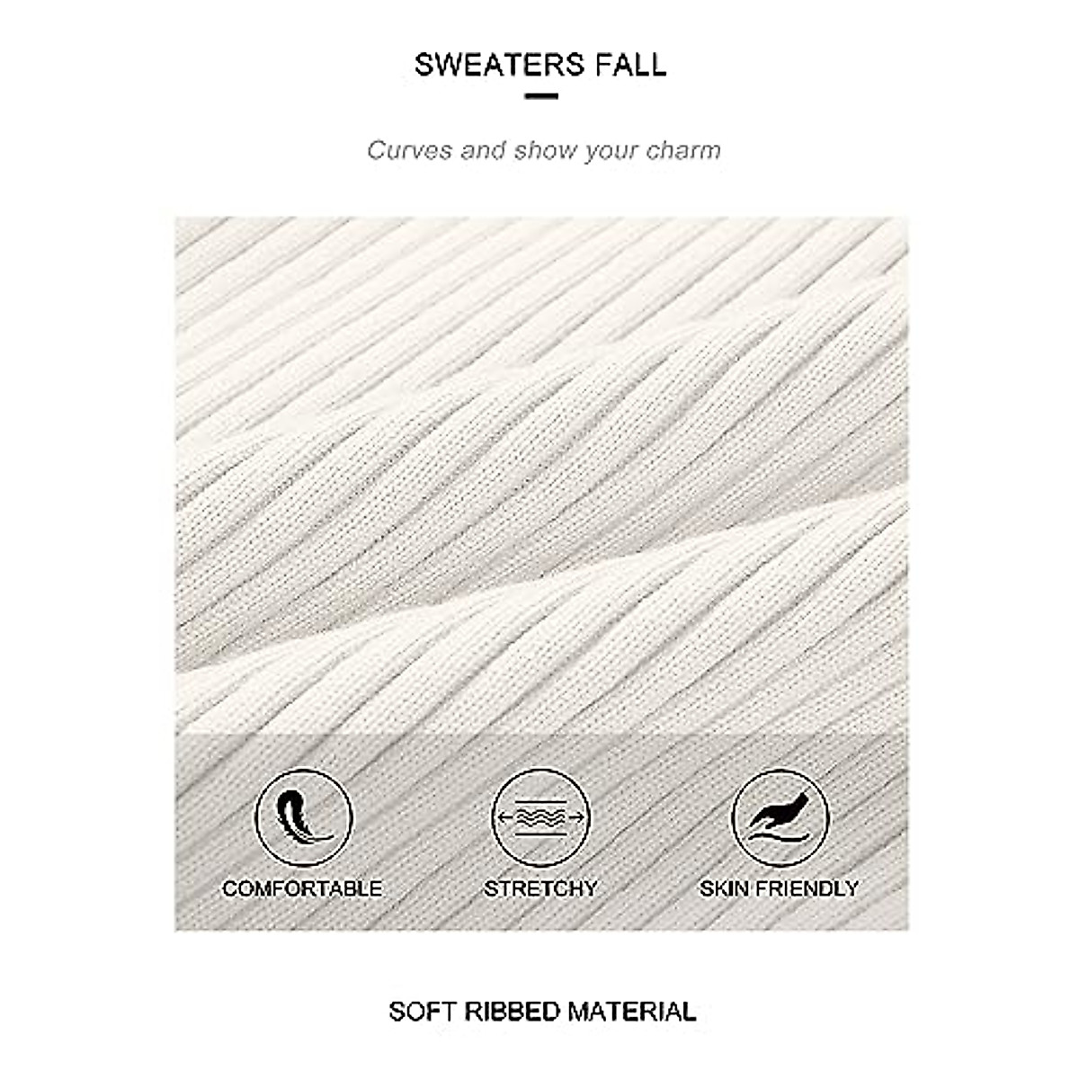 MEROKEETY Women's 2024 Square Neck Long Sleeve T Shirts Slim Fitted Ribbed Knit Casual Tee Tops, White, S