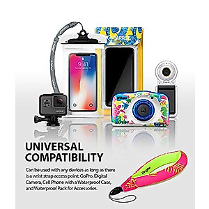 Ringke Waterproof Float Strap (2 Pack), Underwater Floating Strap, Wristband, Hand Grip, Lanyard Compatible with Camera, Phone, Key and Sunglasses (Palm Leaves & Banana)