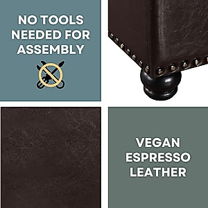 Convenience Concepts 163010E Ottoman, 24"L x 18"W x 18"H, Dark Espresso