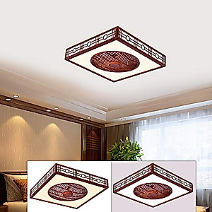 64W LED Ceiling Fans,Modern Acrylic Semi Flush Mount LED Invisible Ceiling Fan Lighting with Remote Control 3-Light Color and 3-Speed Changeable Enclosed Fandelier Timing Lamp (22.4 inch Round)