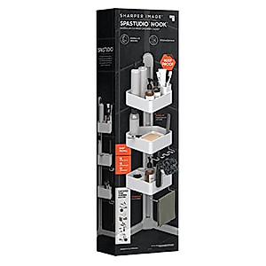 Sharper Image The SpaStudio Nook, Modular Corner Shower Caddy, Adjustable 3 Tier Design with Customizable Fit and Storage