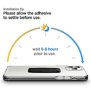 Spigen Flex Strap Cell Phone Grip/Universal Grip/Smartphone Holder Soft Elastic Strap Holder Designed for All Smartphones and Tablets - Black