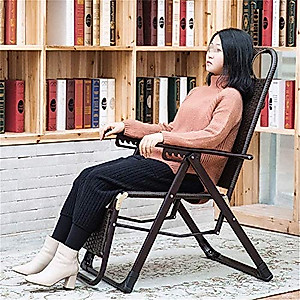 XZGDEN Lightweight Folding Deck Chair Rattan Chair Folding Sun Lounger Outdoor Leisure Home Beach Chair 178x47x26cm Sun Lounger Garden Chairs (Color : As Shown, Size : 178x47x26cm)