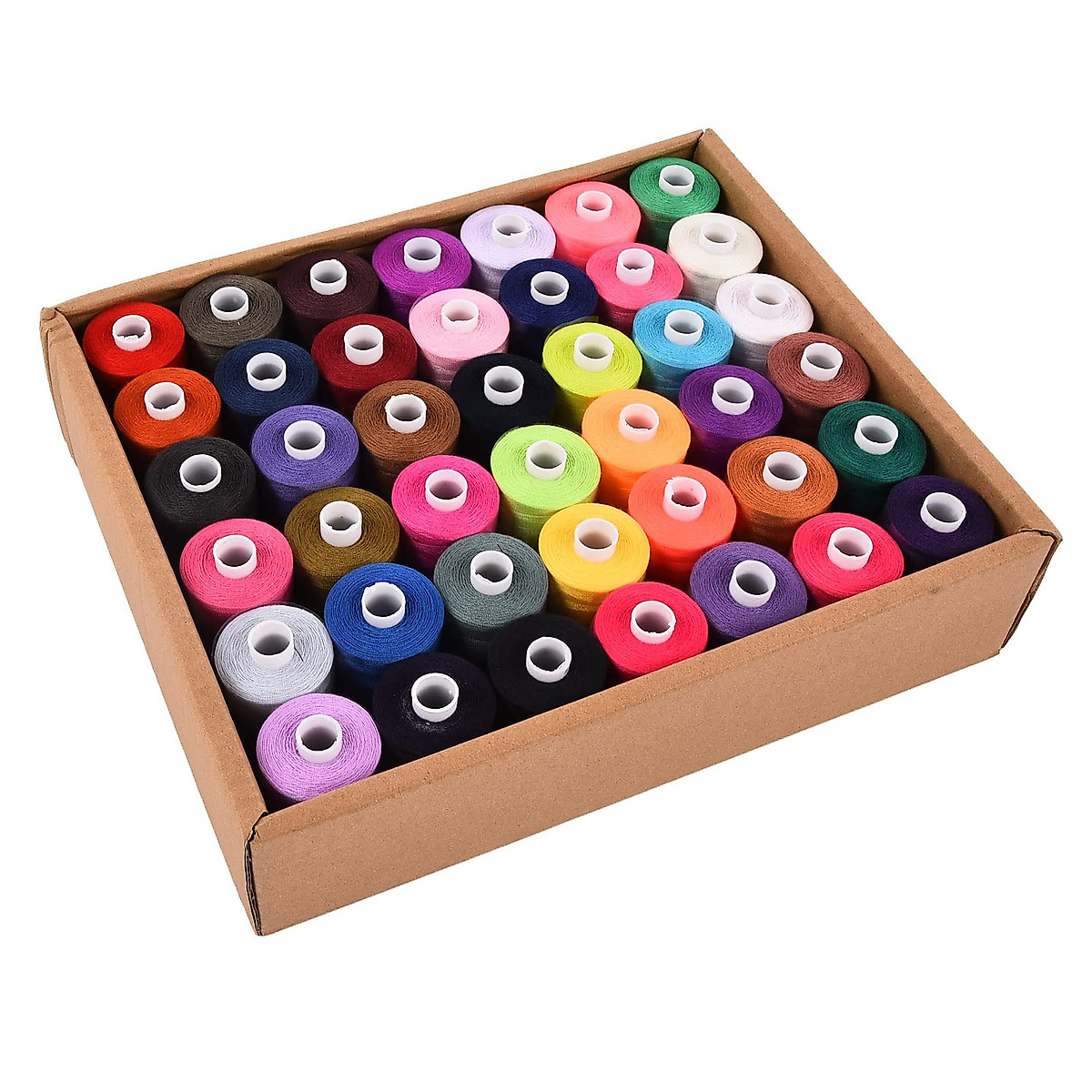 Sewing Spools Set, 42 Colors 1000 Yards Polyester Household Threads Set for Sewing Machine DIY Embroidery
