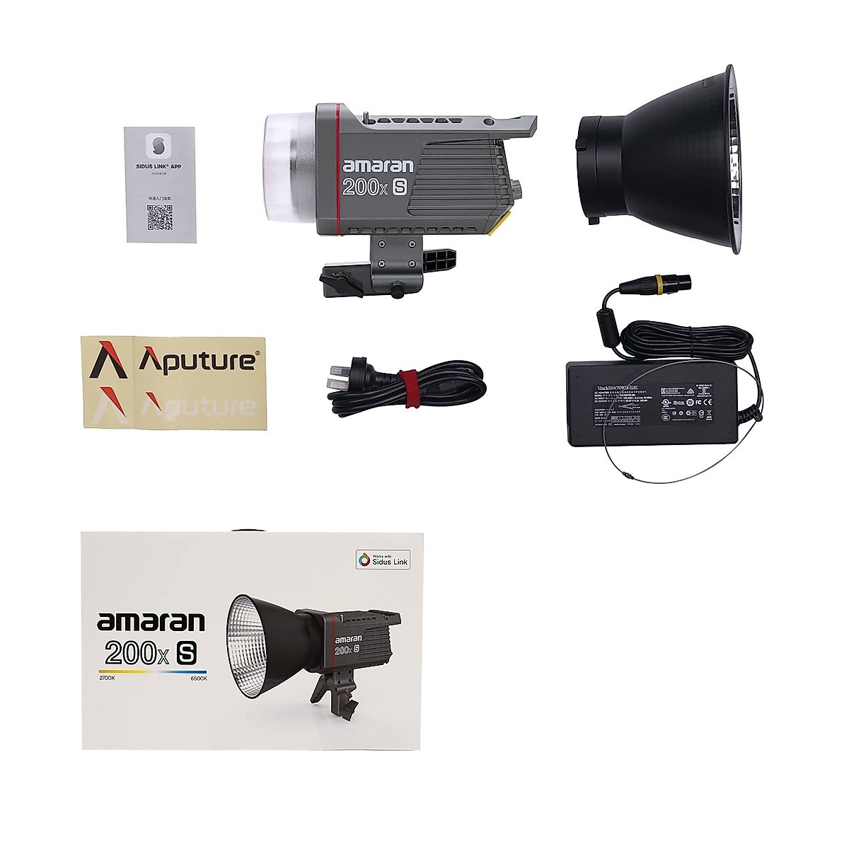 Amaran 200X S 200Xs Bi-Color COB LED Video Light Made by Aputure, DC/AC Power Supply, APP Control Continuous Studio LED Light for Portrait,Studio,Interview and Filming