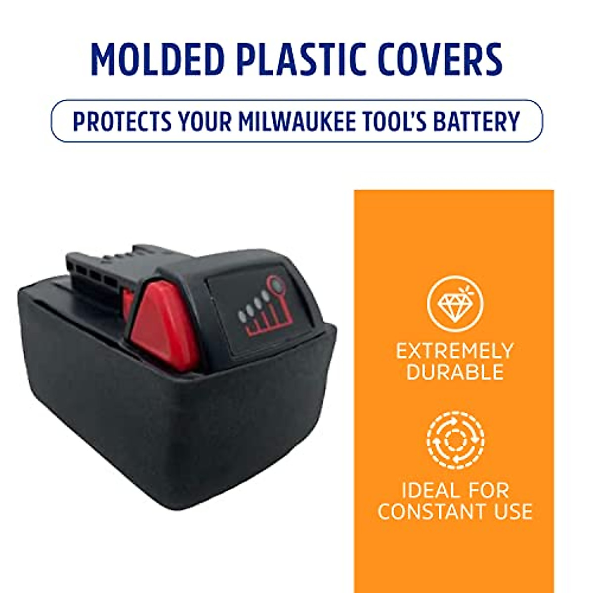 JB-68 Black Protective Cover for Milwaukee M18 5.0XC Battery (3.0/4.0)