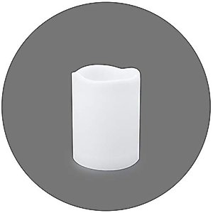 YINCHI Outdoor Waterproof Flameless Candle with Timer - Flickering White Plastic Battery Operated LED Lantern Light Bright Resin Electric Pillar for Outside Patio Garden Party Wedding Deco 3”(D)x4”(H)