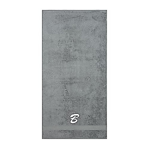 Monogrammed Bath Sheet Towels for Bathroom, Hotel, Spa, Pool, College Dorm, Super Soft, Highly Absorbent Turkish Towel 100% Genuine Cotton Oversized 40" x 80" Extra Large Jumbo Bath Sheets, Grey
