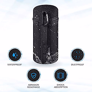 Powerextra 4x Zipper Lens Case Lens Pouch Bag with Thick Protective Neoprene for DSLR Camera Lens Fit for CA Nikon Sony Olympus Panasonic Includes Small Medium Large XL Size