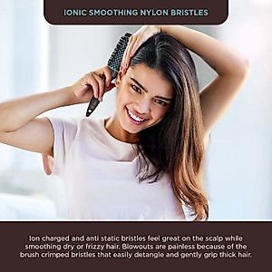 Spornette Ion Fusion 3 inch Round Brush With Thermal Ceramic Barrel And Ion-charged Anti Static Nylon Bristles For Blow Drying, Blow-outs, Curling, Styling, And Smoothing All Types Of Hair Textures