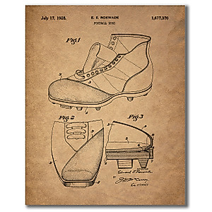 Football Patent Wall Art Prints - Set Of 6 Vintage Photos