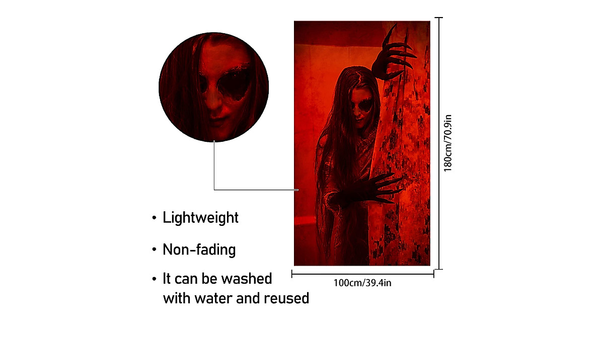Halloween Door Backdrop Zombie Vampire Creepy Decorations | LINGPAR
