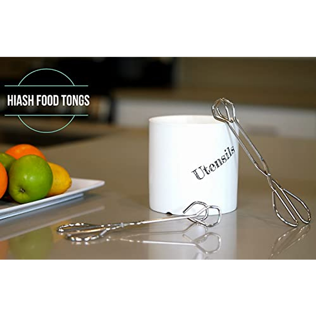 Food Tongs, Hiash Heavy Duty Stainless Steel Kitchen Tongs for Cooking, Barbecue, Serving Scissors Tongs - Buffet Pliers 9 Inch