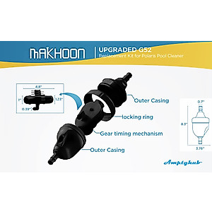 MAKHOON Pool Cleaner Complete Backup Valve Kit G62 Replacement for Zodiac Polaris 280 380 3900 Sport, 280 Black Max F5B, TR35P Pool Cleaners (Black)
