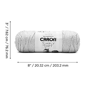 Caron Simply Soft Yarn, 3oz, Gauge 4 Medium Worsted, 100% Acrylic - Autumn Red - Machine Wash & Dry, Black, 3-Pack