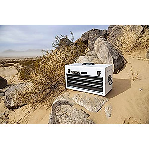 Boxo USA Hand Carry Tool Box 3-Drawer Heavy Duty Steel Toolbox with Lock System (White)