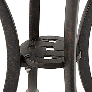 Christopher Knight Home Lola Outdoor 19" Cast Aluminum Side Table, Bronze Finished