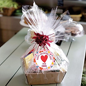 Personalized Valentine's Day Stickers, Custom Happy Valentine's Day Stickers, Valentines Labels, Round Valentines Party Favors, Gift Sticker, VP2304