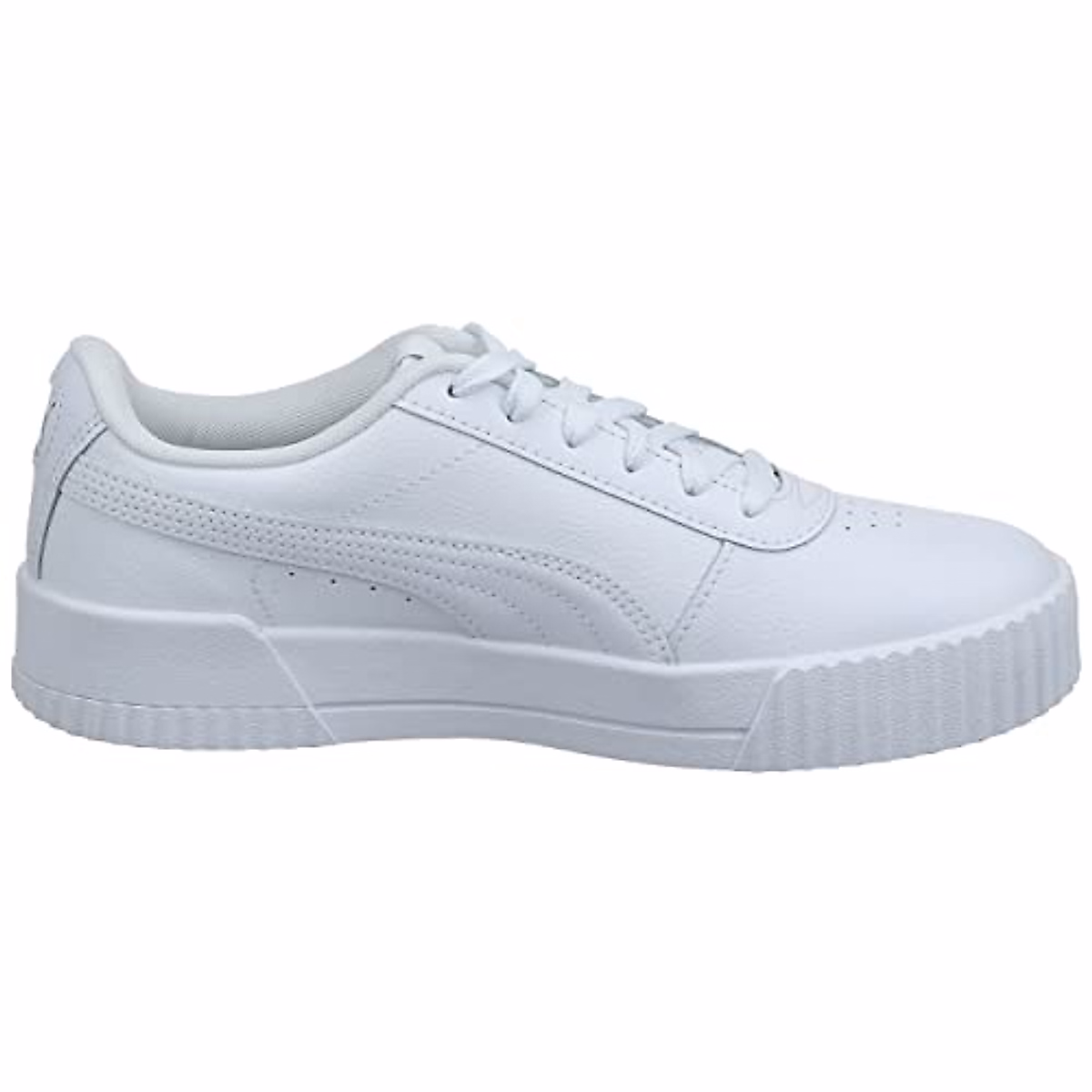 PUMA Women's Carina Sneaker, Puma White-puma White-puma Silver, 8.5 US