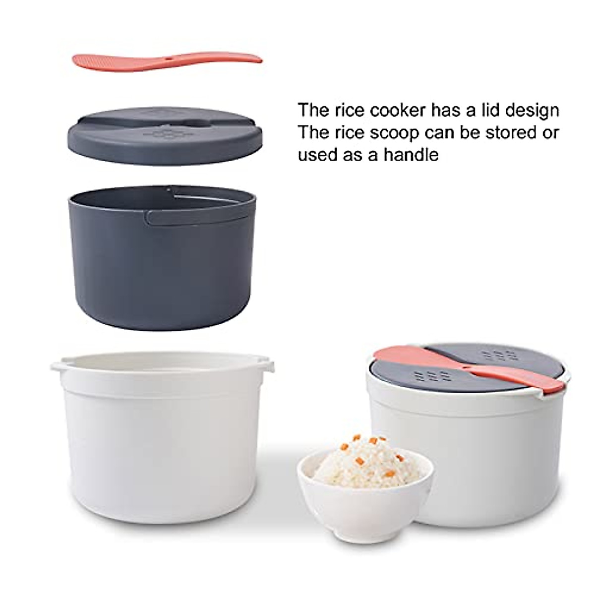 Rice Cooker Microwave,M Cuisine Rice Cooker Microwave,Small Appliances,Household Microwave Oven Rice Cooker 2 Layer Rice Steamer High Temperature Resistant Steam Pot
