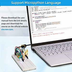 Kits for Raspberry Pi Pico, ELECROW Sensor Advanced Kit for Programming, Pi Pico Micropython 32 Projects Lessons and 32 Modules with Detailed Tutorial for Programmer