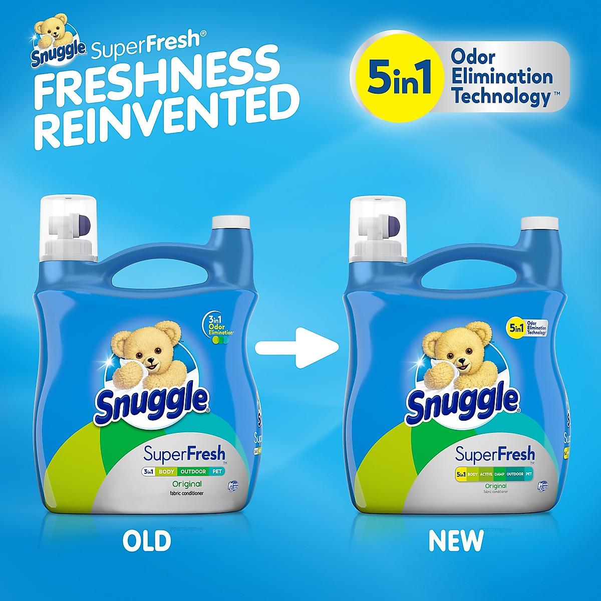 Snuggle Plus Super Fresh Liquid Fabric Softener with Odor Eliminating Technology, Original, 95 Fluid Ounces, 90 Loads