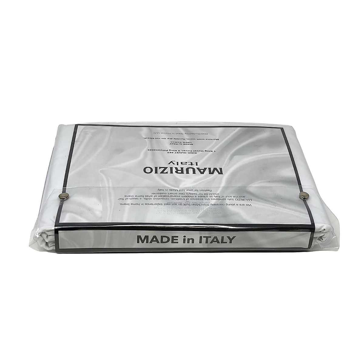 Maurizio Italy 3 Piece 100% Cotton Luxury Duvet Quilt Comforter Cover Set with an Embroidered Hemstitch Detail (King (U.S. Standard))