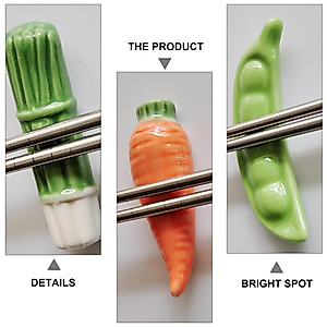 MAGICLULU 6pcs Ceramic Chopstick Rest Chopstick Stand Ceramics Chopsticks Rack Decor Vegetables Japanese Chopsticks Stand Porcelain Chopsticks Stand Vegetable Design Chopsticks Rack Solid